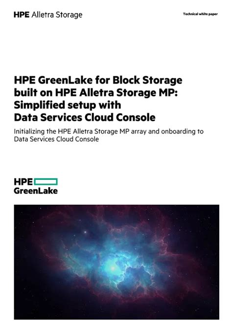 Hpe Greenlake For Block Storage Built On Hpe Alletra Storage Mp Simplified Setup With Data