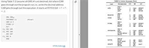 TABLE 7-2 Symbolic Microprogram (Partial) Label CD BR | Chegg.com
