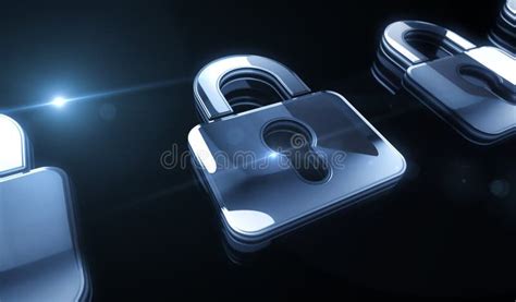 Cyber Security And Digital Computer Protection Symbol Digital 3d Illustration Stock Illustration