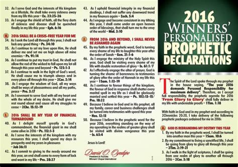 2016 Winners Prophetic Declarations Approved Pdf