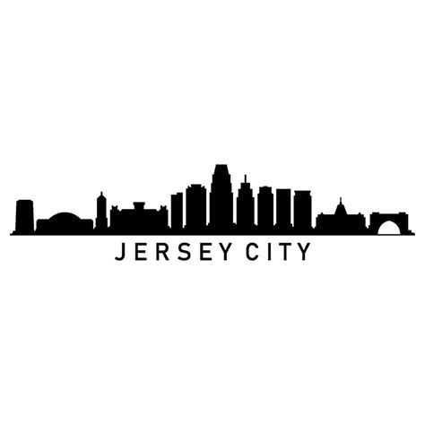 Jersey City Skyline On White Background 42340106 Vector Art At Vecteezy