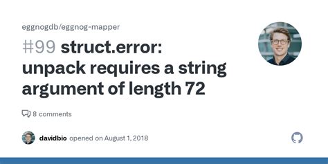 Struct Error Unpack Requires A String Argument Of Length 72 Issue 99 Eggnogdb Eggnog