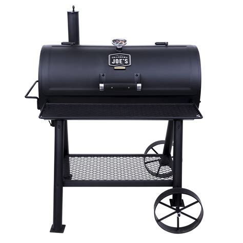 Oklahoma Joes Bbq Charcoal Barrel Grill With Offset Smoker