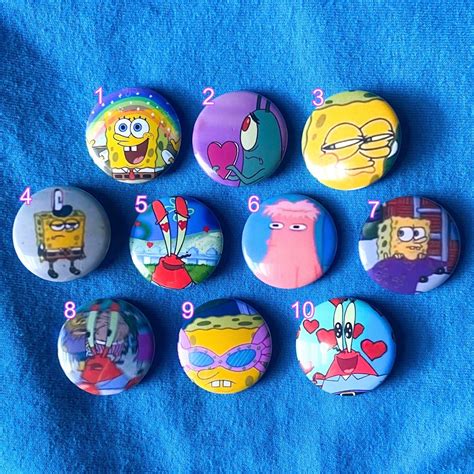 Spongebob Pins Buttons 125 Pins For Backpacks Funny Pin Etsy