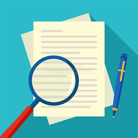 Business Documents And Magnifying Glass Business Document Analysis And