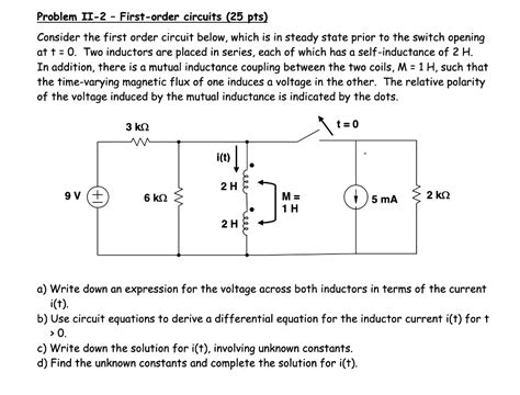solved problem ii 2 first order circuits 25 pts consider