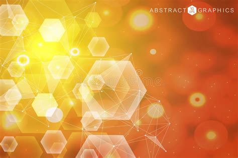 Science Network Pattern Connecting Lines And Dots Technology Hexagons