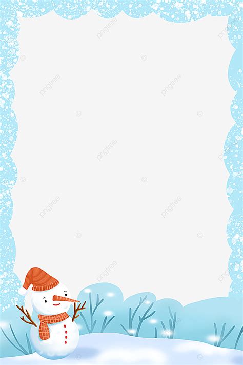 겨울 일러스트 눈사람 테두리 겨울 푸른 눈사람 Png 일러스트 및 Psd 이미지 무료 다운로드 Pngtree