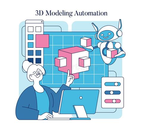 Automation In Creativity Flat Vector Stock Vector Illustration Of Robot Graphic 352646760
