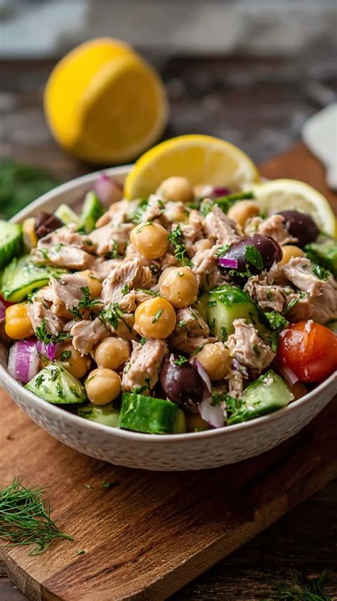 Healthy Tuna Garbanzo Bean Salad Recipe 15 Minute Lunch