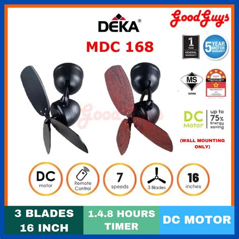 Deka Mdc168 16 Wall Moun Only 3 Blades Dc Motor Blackwood