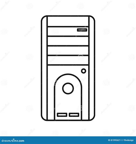 computer system unit icon outline style stock vector illustration of