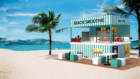 Beach Smoothie Kiosk Practical Food Smoothie Booth Outdoor Smoothie Bar