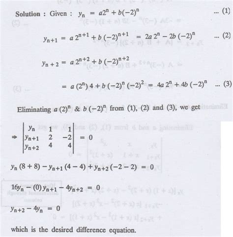 Formation Of Difference Equations