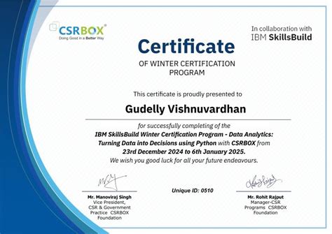 Ibm Skillsbuild Csrbox Dataanalytics Python Sql Machinelearning