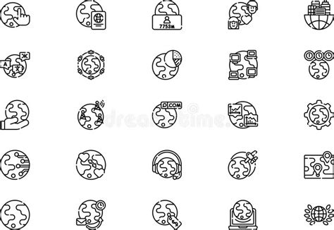 Globalization Icons Collection Is A Vector Illustration With Editable Stroke Stock Vector