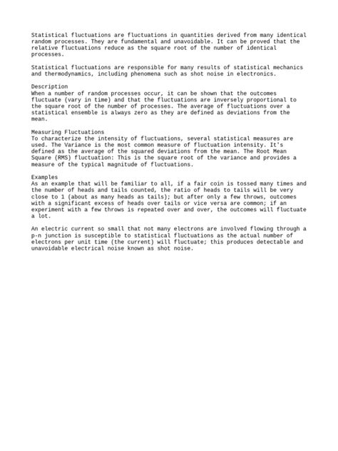 Statistical Fluctuations Pdf