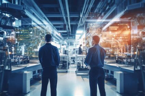 Two Engineers Factory Adult Manufacturing Premium Ai Generated Image