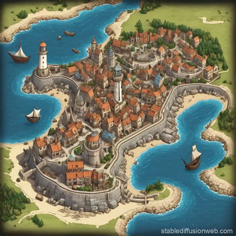 Medieval Port City Map