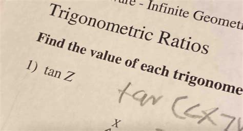 Îe Infinite Geomet Trigonometric Ratios Find The Value Of Each