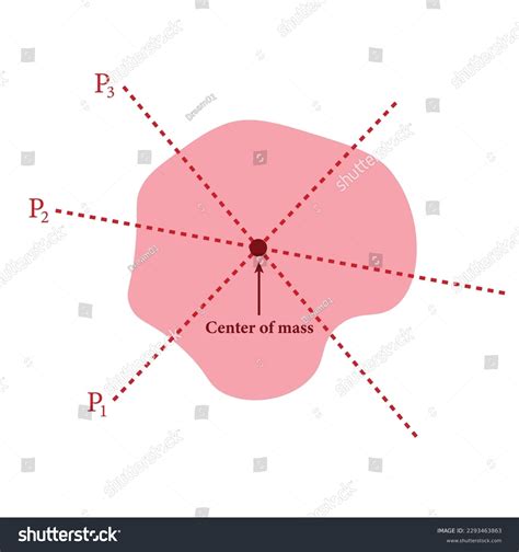 center mass irregular shape object plumb stock vector royalty free