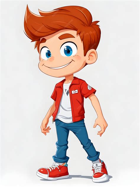 Premium Ai Image Cartoon Boy 2d Design Image With White Background