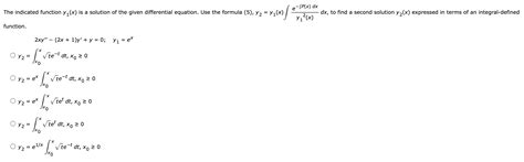 solved the indicated function y1 x is a solution of the