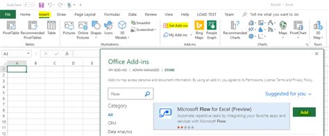 Installing Microsoft Flow Addin For Excel And Selected Row Email Demo Carl De Souza