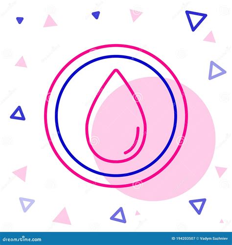 Line Water Drop Icon Isolated On White Background Colorful Outline Concept Stock Vector