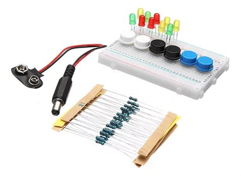 kit componentes p arduino uno r3 iniciante protoboard 400 r 46 em