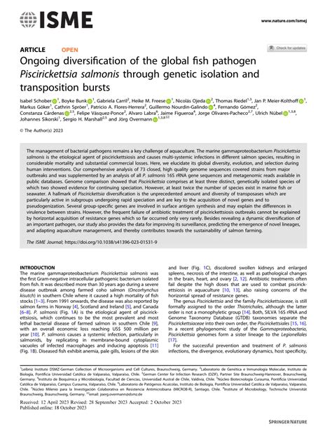 Pdf Ongoing Diversification Of The Global Fish Pathogen