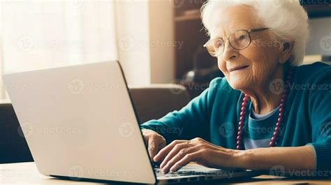 an elderly woman learning to code on a laptop challenging age