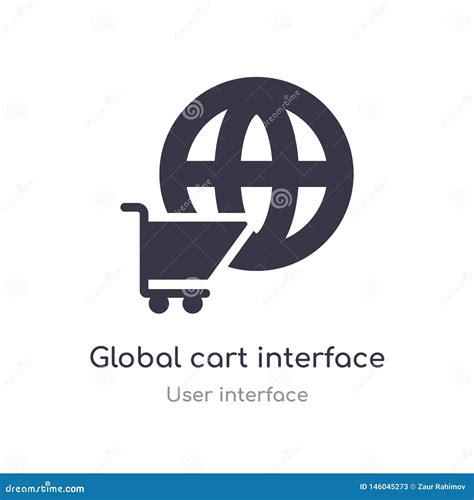global cart interface outline icon isolated line vector illustration
