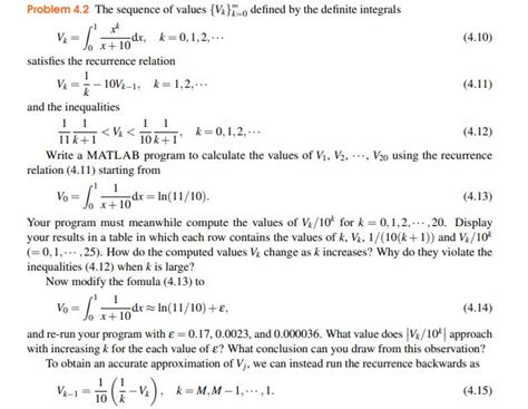 Problem 4 2 The Sequence Of Values Vx Defined By Chegg Com