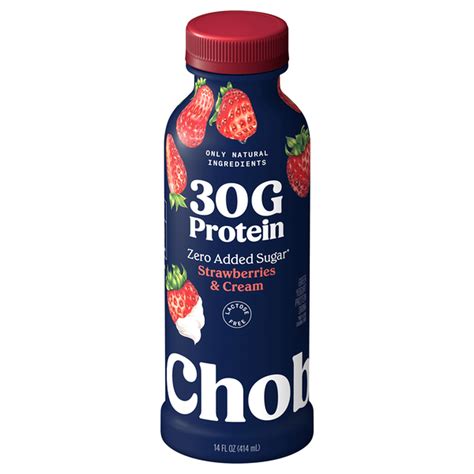 Chobani Protein Drink Strawberries And Cream Zero Added Sugar Greek