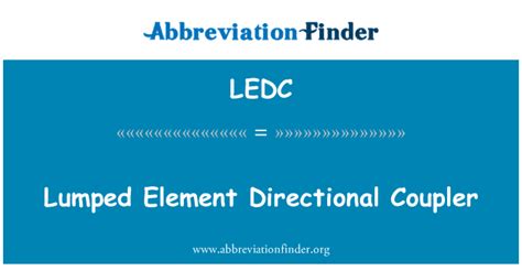 Ledc Stands For Lumped Element Directional Coupler Abbreviation Finder