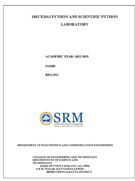 18ece201j Python Laboratory Pdf