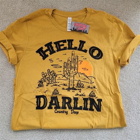 Country Deep Tops Nwt Country Deep Hello Darlin Tee Sz S Poshmark