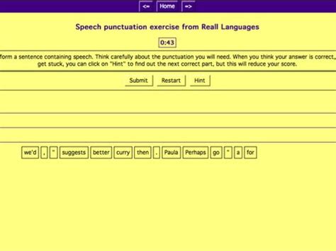 Drag And Drop Hot Potatoes Activity On Punctuating Speech Teaching