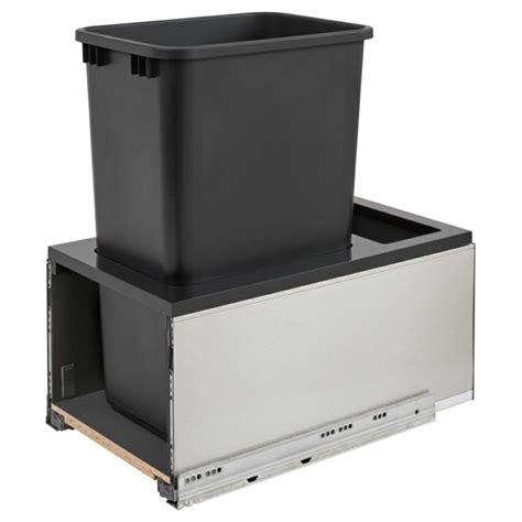 REV A SHELF 5LB Single 50 Quart LEGRABOX Bottom Mount Waste Container Stainless Steel Rev A