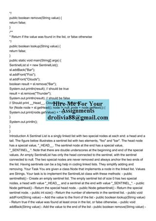 Write On This Code A Sentinel List Has Two Special N Pdf