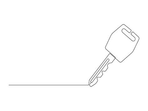 Premium Vector Continuous One Line Drawing Of House Key Password And Security Concept Vector