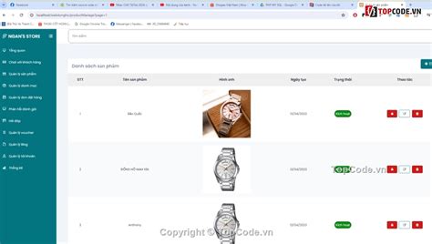 Source Code Website Bán Hàng Shop đồng Hồ Viết Bằng Php And Mysql