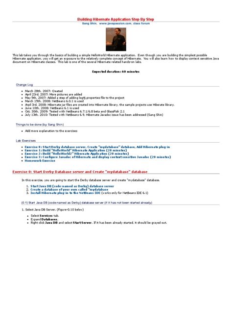 Lab 3513 Building Hibernate Application Step By Step Pdf Data