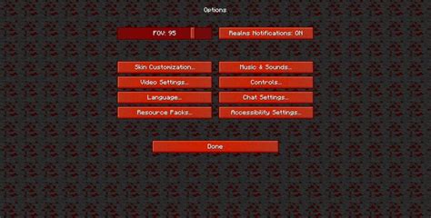 Red GUI Minecraft Texture Pack