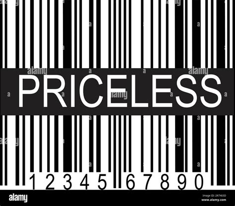 A Typical Black And White Upc Code With A Broad Band Of Black Displaying The Word Priceless