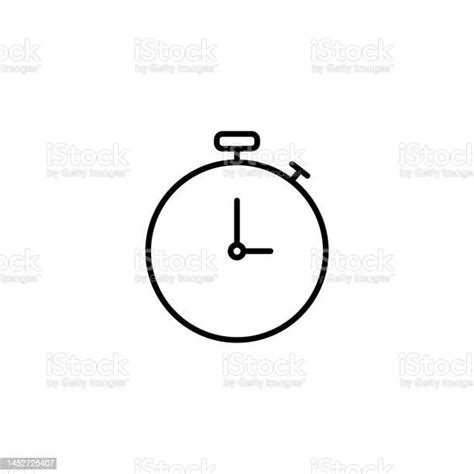 스톱워치 아이콘 로고 크로노 미터 타이머 사인 흰색 배경에 격리된 스톱워치 아이콘입니다 벡터 일러스트 레이 션 Eps 10