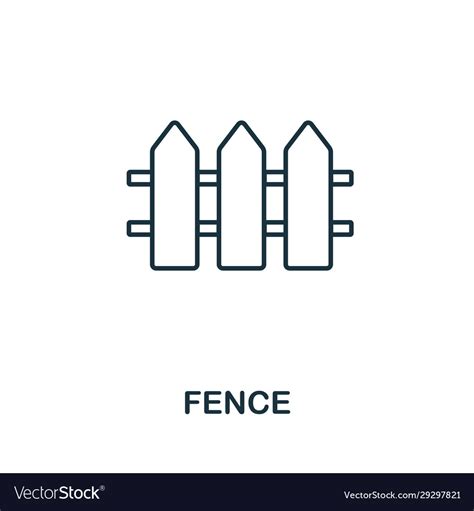 Fence Icon Thin Line Style Element From Farm Vector Image