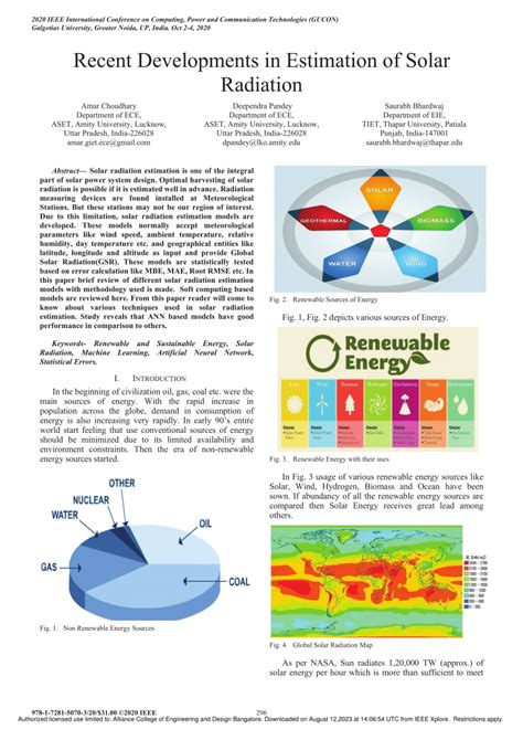 Pdf Recent Developments In Estimation Of Solar Radiation
