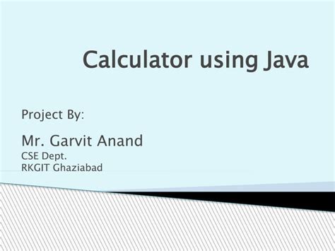 Calculator Using Java Pptx